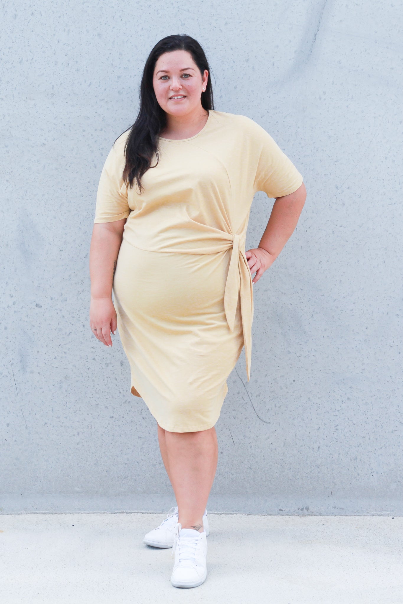 *SADIE SIDE KNOT DRESS SAND – Chinga Clothing